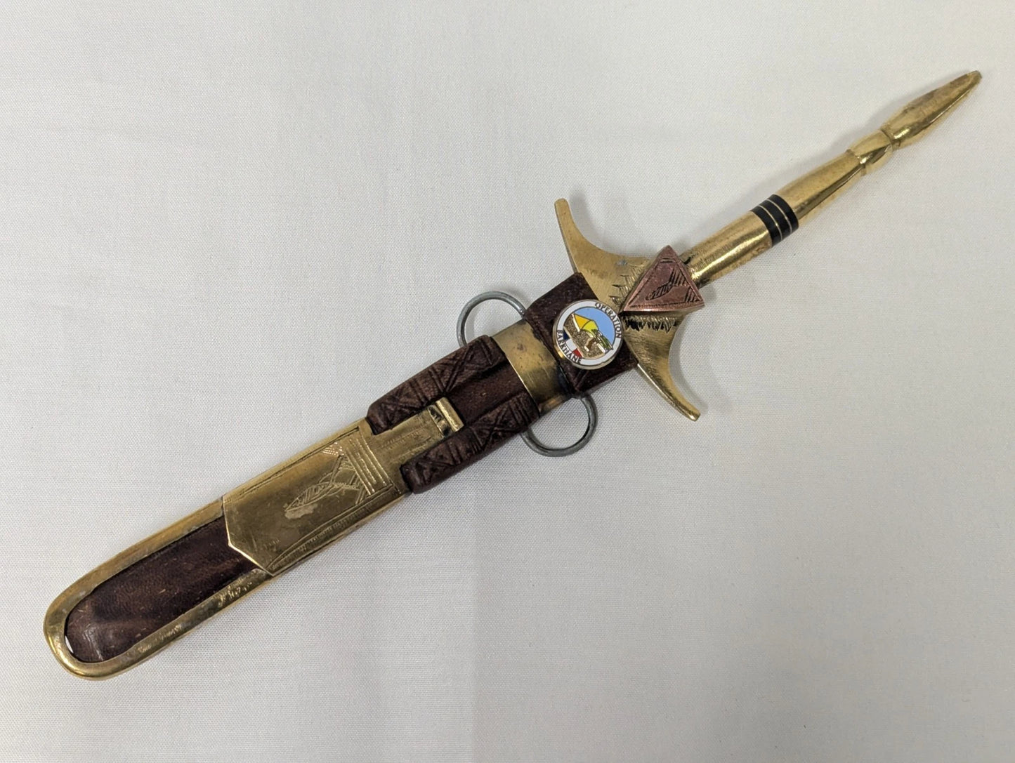 African Tribal Dagger with French Military Operation Barkhane Pin Badg ...