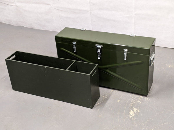 Army Military MOD Lockable Lid Green Transport Tool Box Storage Chest ...