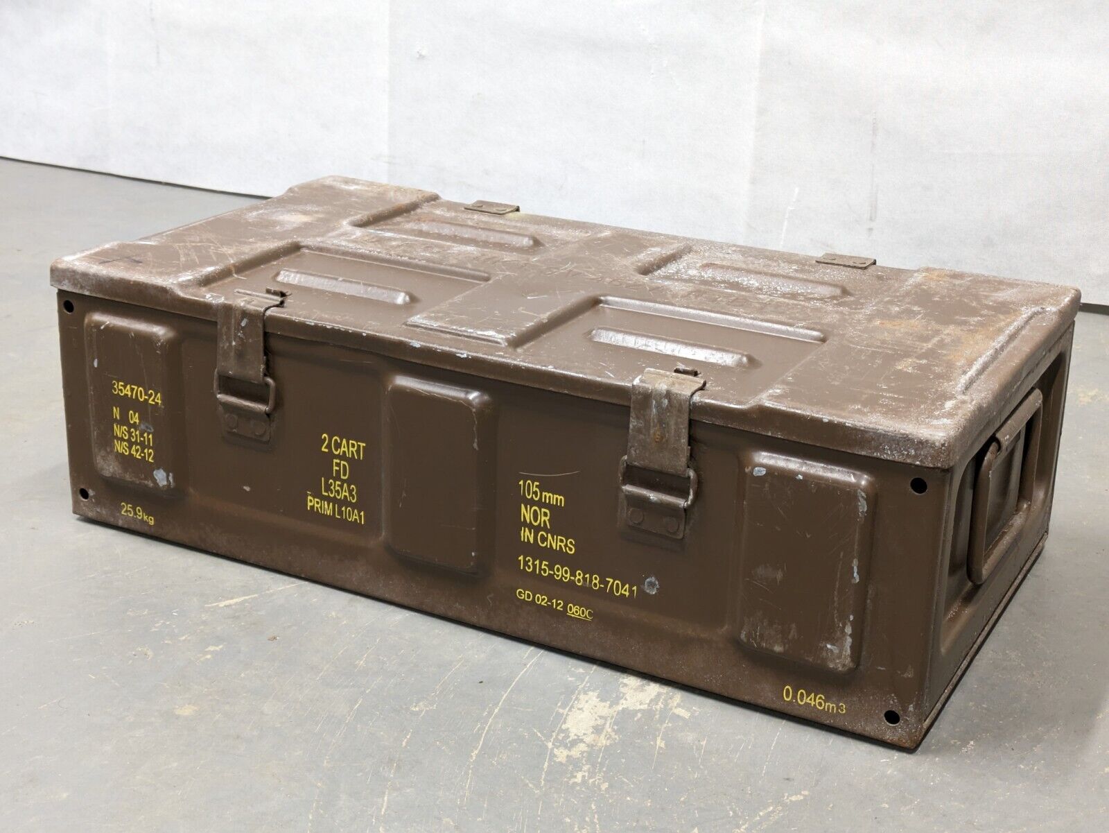 105mm C374 Large Metal Ammo Empty Storage Box Can Tin | Army Surplus ...